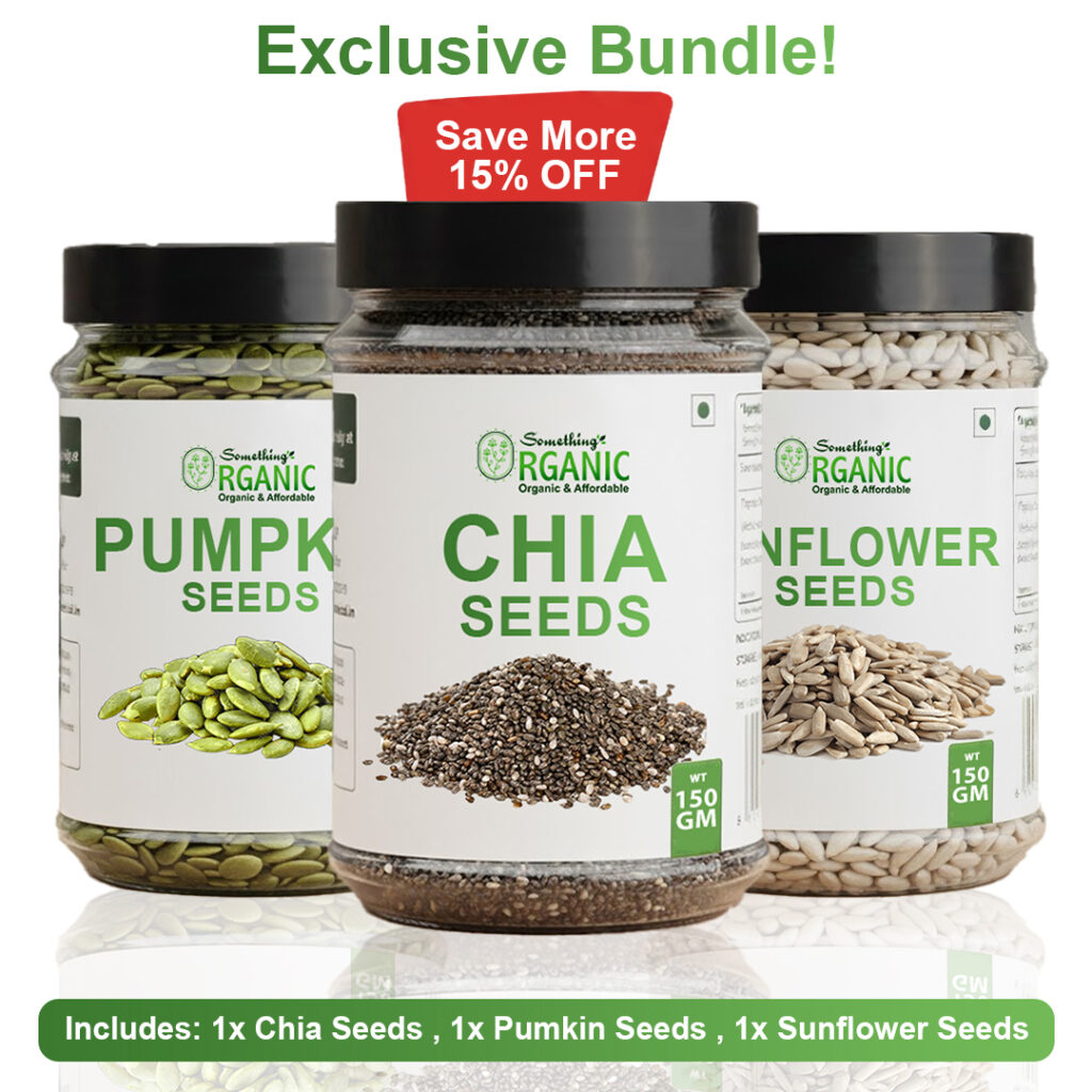 Pack Of 3 150GM- Chia Seeds Organic For Weight Loss + Green Pumpkin ...